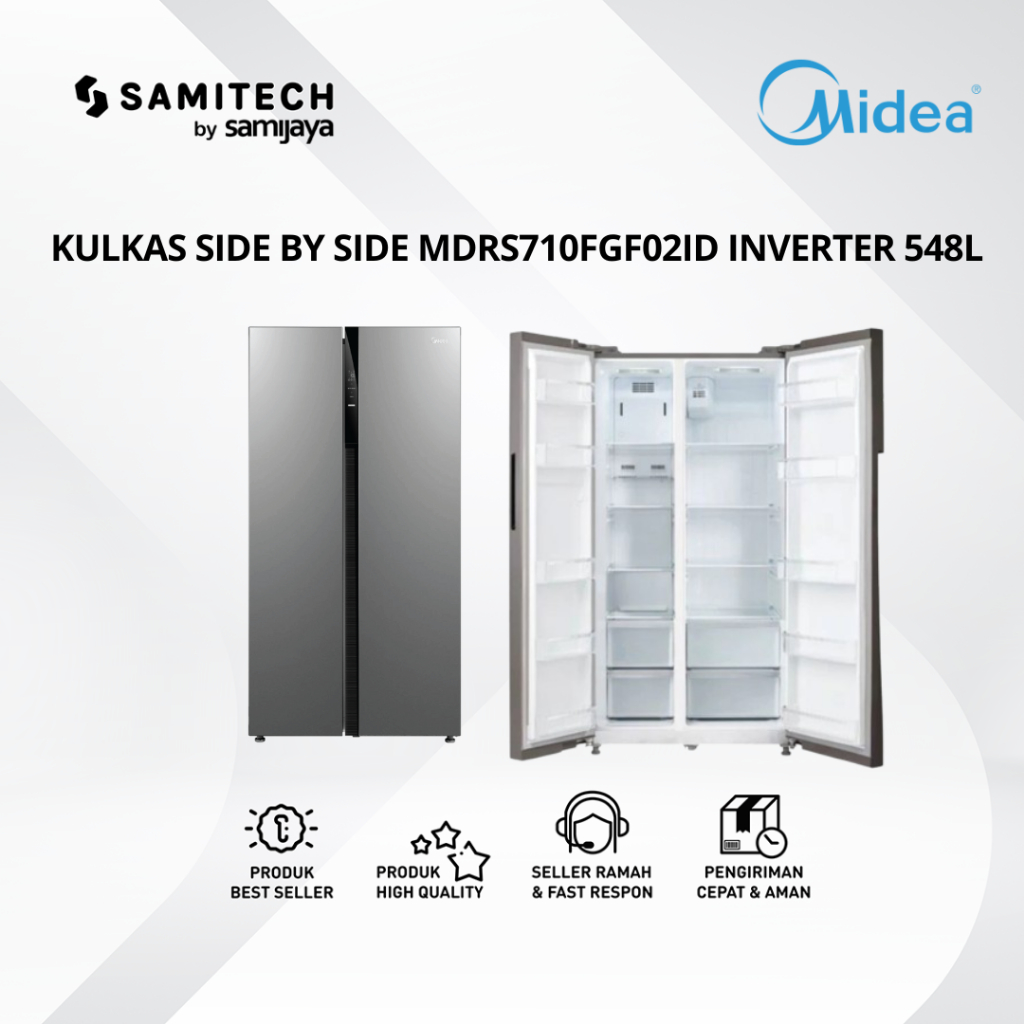 Jual KULKAS MIDEA SIDE BY SIDE 2 PINTU MDRS710FGF02ID INVERTER 548 ...