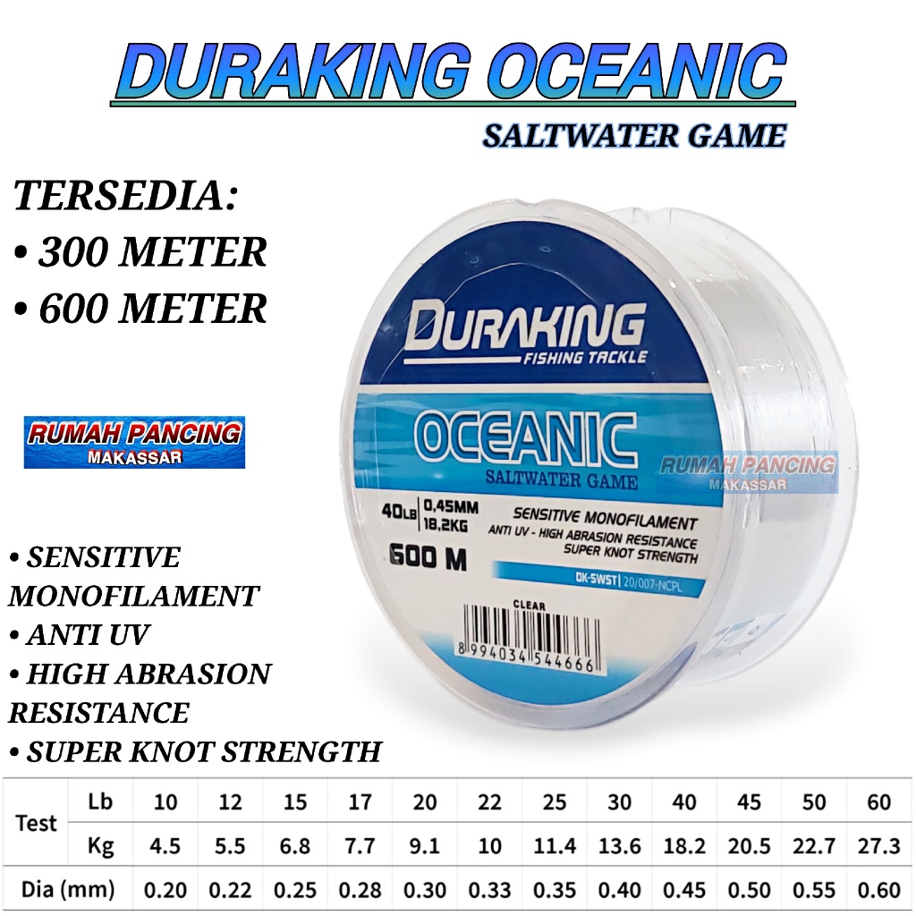 Jual Senar Pancing Duraking Oceanic - Clear | Shopee Indonesia