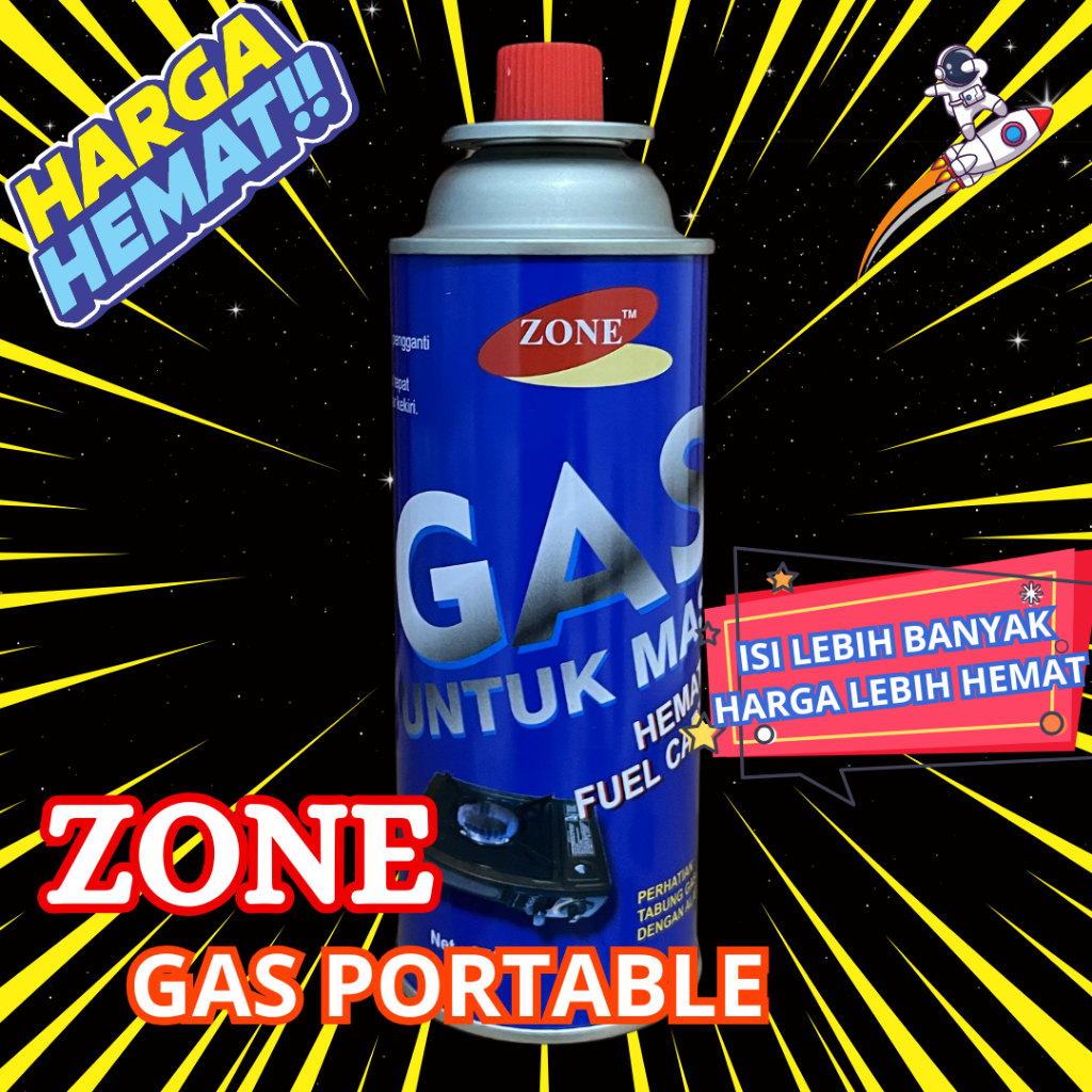 Jual ZONE Gas Tabung ZONE Gas Portable 250gr NON REFIL Original ZONE ...