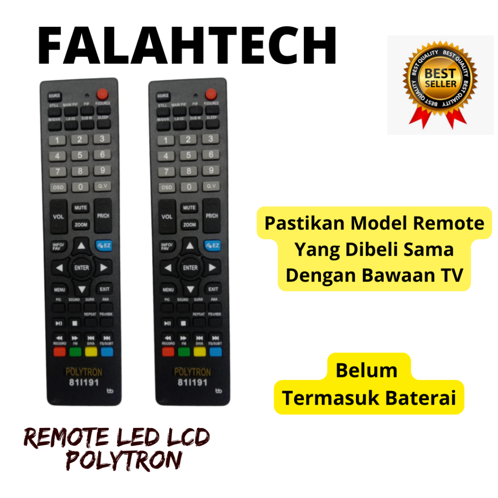 Jual REMOTE TV POLYTRON LED LCD MULTI | Shopee Indonesia