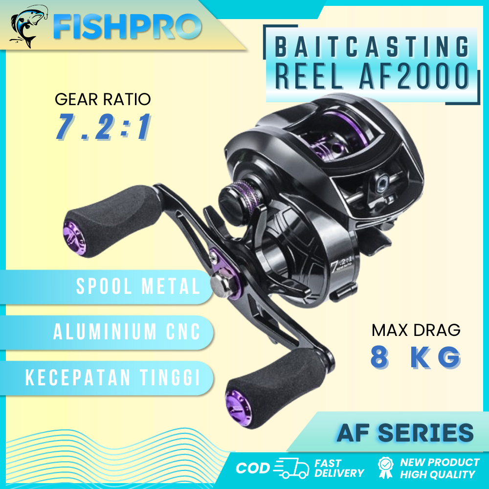 Jual Reel Pancing Air Drop AF2000 Tarik 8 KG | Fishing Baitcasting Reel ...