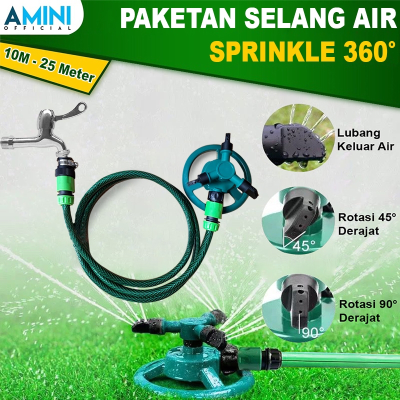 Jual AMINI Paketan Selang Air Siram Taman 25 Meter Sprinkler 360 ...
