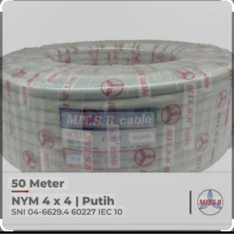 Jual Rol kabel sni spln 50 meter 4x4 kabel gulungan NYM mitsuba cable ...