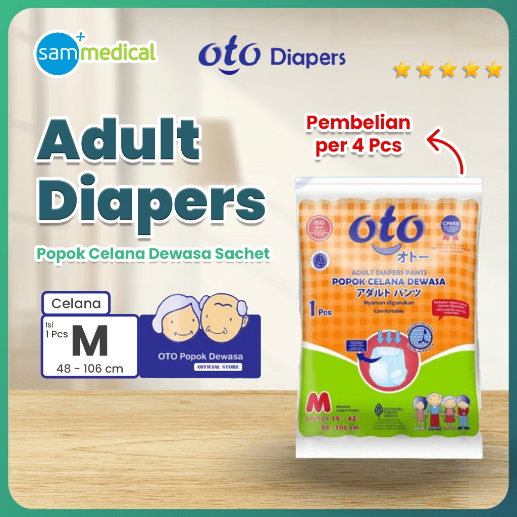 Jual OTO Pants Diapers Adult Saset / Popok Model Celana / Popok Celana Dewasa Disposible Sachect ...