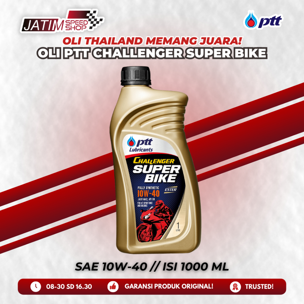 Jual Oli PTT Lubricants Thailand Challanger Super Bike 4T 4 Tak 10W-30 1000 ML 1 LT Original ...