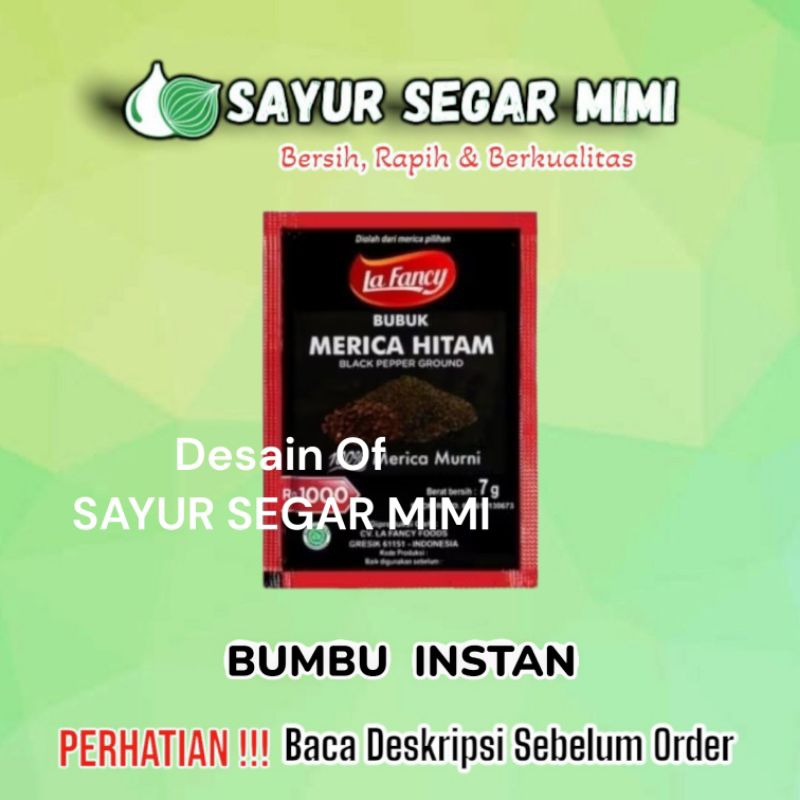 Jual Merica Hitam Bubuk La Fancy 7g - Sayur Segar Mimi | Shopee Indonesia