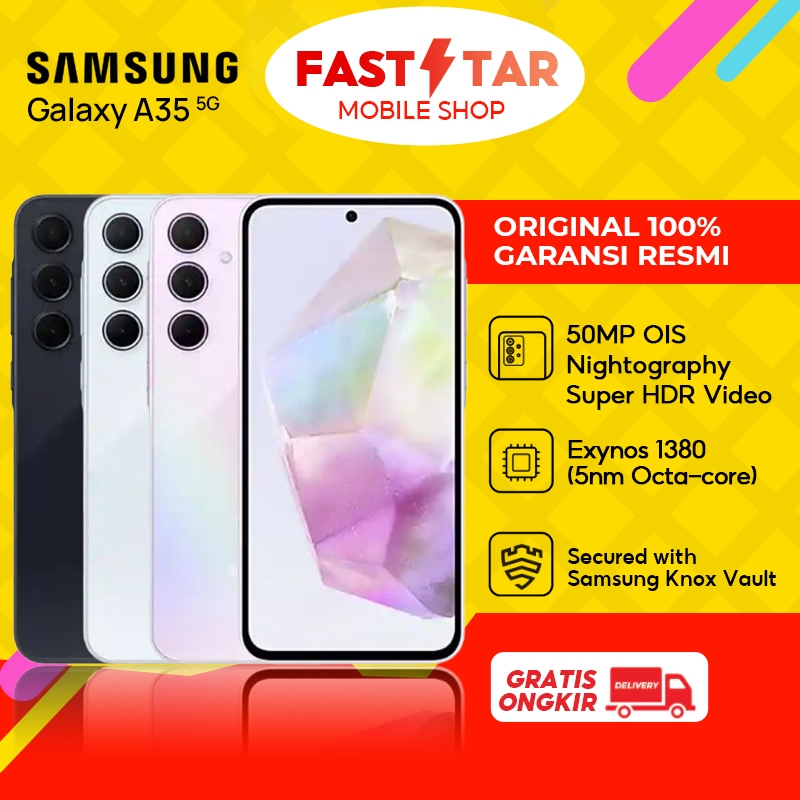 Jual Samsung Galaxy A35 5G 8/256GB 6,6 inch 120Hz 5,000mAh Bluetooth v5.3 | Shopee Indonesia