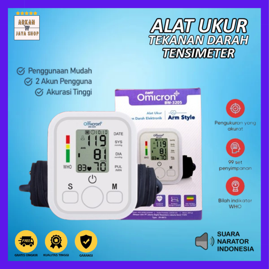 Jual Tensimeter Digital Otomatis Taff Omicron Alat Cek Ukur Tensi ...