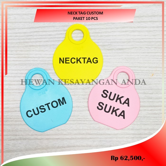 Jual Custom Neck Tag Nomor Logo dan Nama Farm Necktag Custom Paket 10 ...