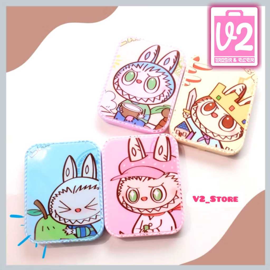 Jual V2_CERMIN LIPAT LONJONG LABUBU KACA LIPAT FREE SISIR MOTIF LABUBU ...