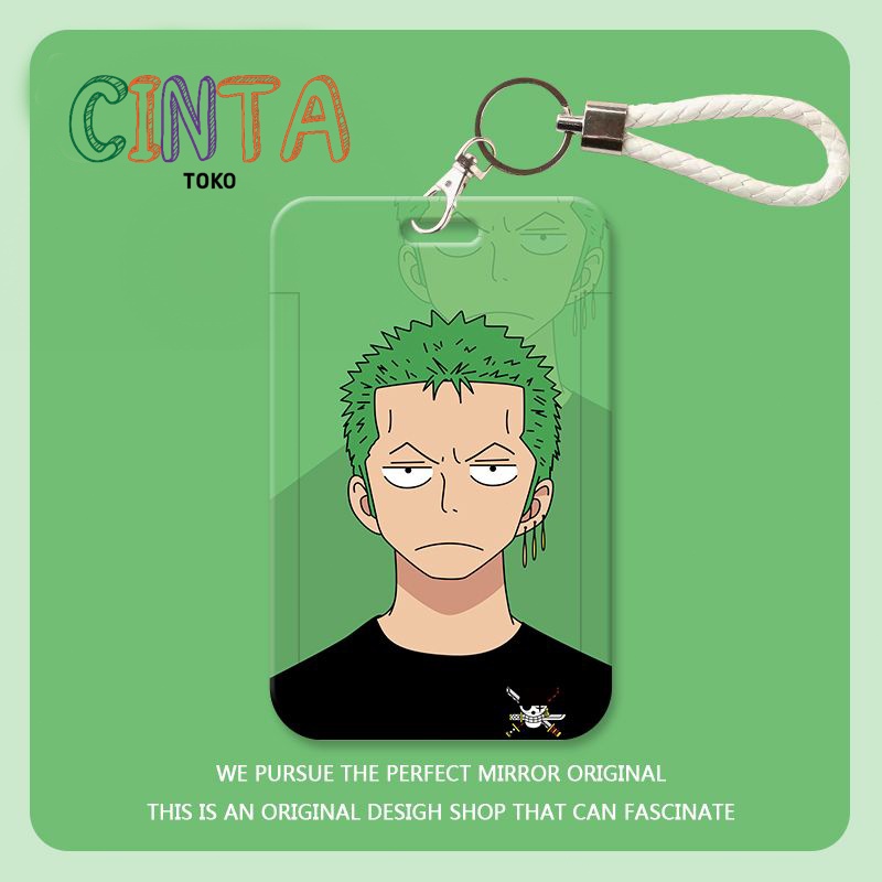 Jual Anime One Piece Zoro student ID card holder canteen meal card work ...