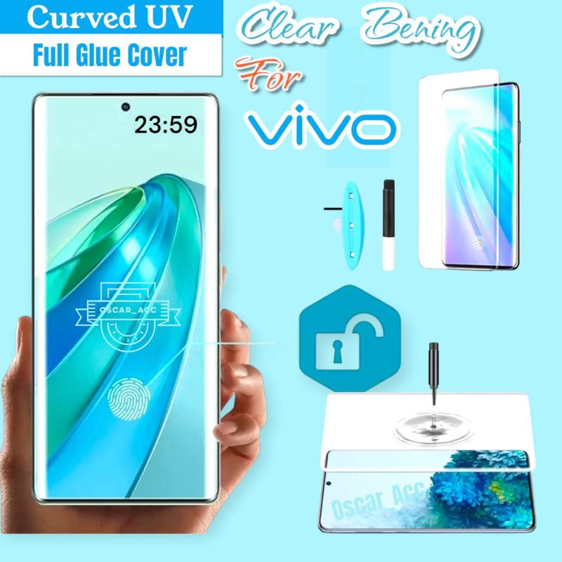 Jual Tempered Glass Anti Gores Curved UV Clear Bening Vivo X50 Pro X60 Pro X70 Pro Plus X80 Pro ...