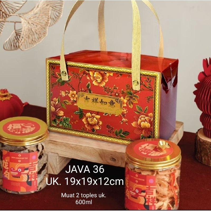 Jual Box hamper kue kering 2jar edisi imlek CNY 2025 box dus kue imlek ular Dus buah hampers ...