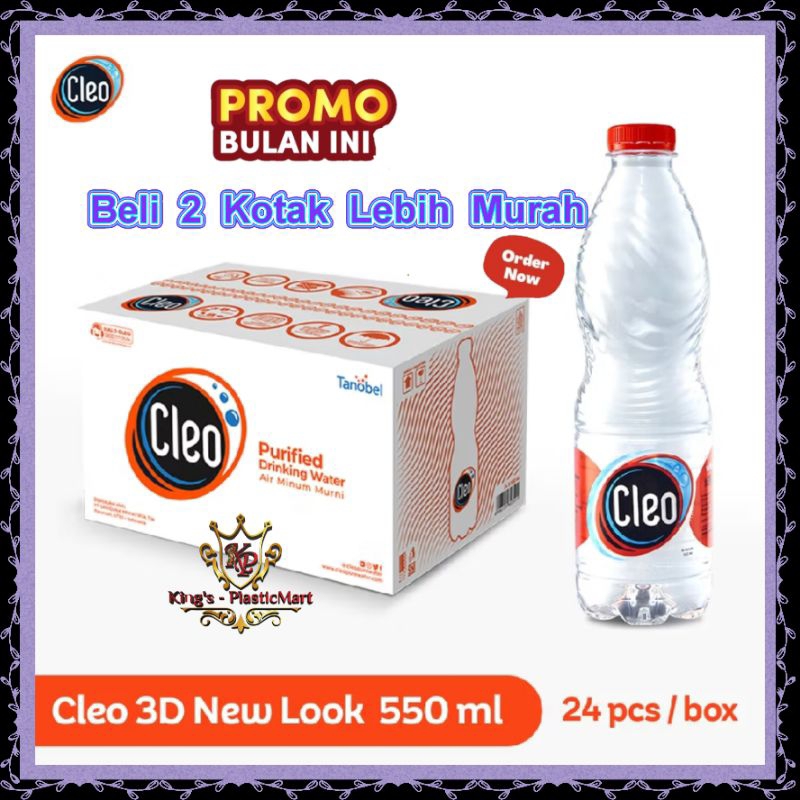 Jual Cleo Air Murni 3D New Look 550Ml (1 Kotak = 24 Pcs) NB : Beli 2 ...