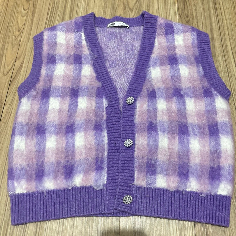 Jual VEST UNGU KOTAK KOTAK BULU | Shopee Indonesia