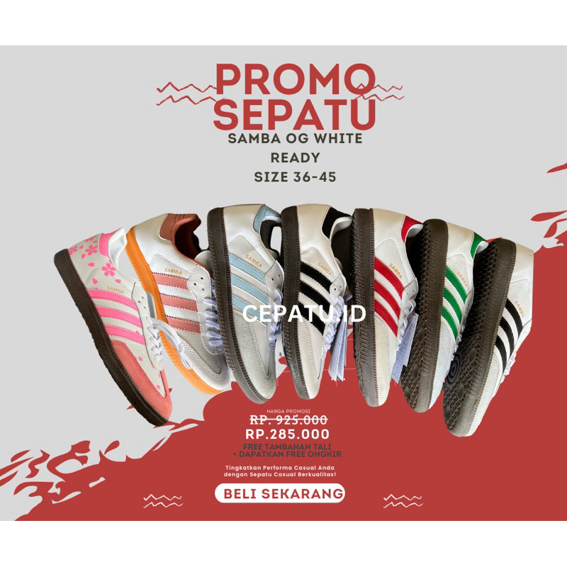 Jual SEPATU CASUAL SAMBA OG & VEGAN 6 COLOR STRIP REAL PICT | Shopee ...