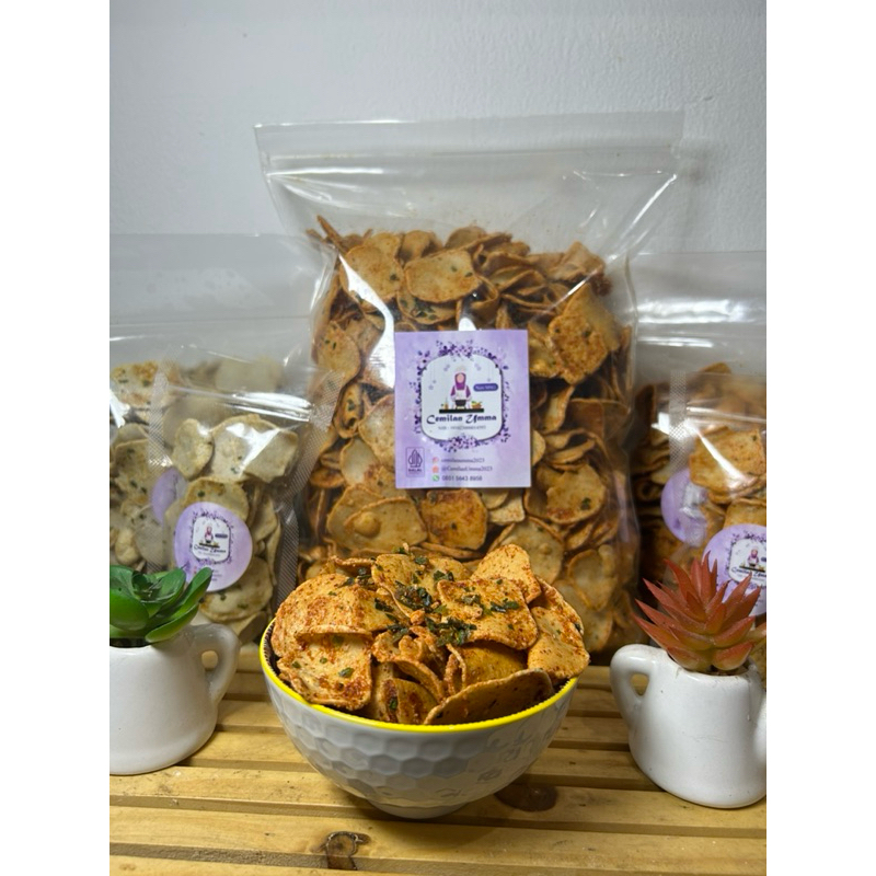 Jual Basreng Rempah non msg kemasan pouch ukuran 1kg | Shopee Indonesia