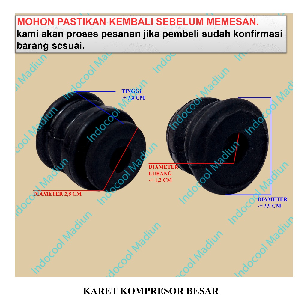 Jual KC KARET DUDUKAN KOMPRESOR/KARET KOMPRESOR BESAR (HARGA PER BIJI ...