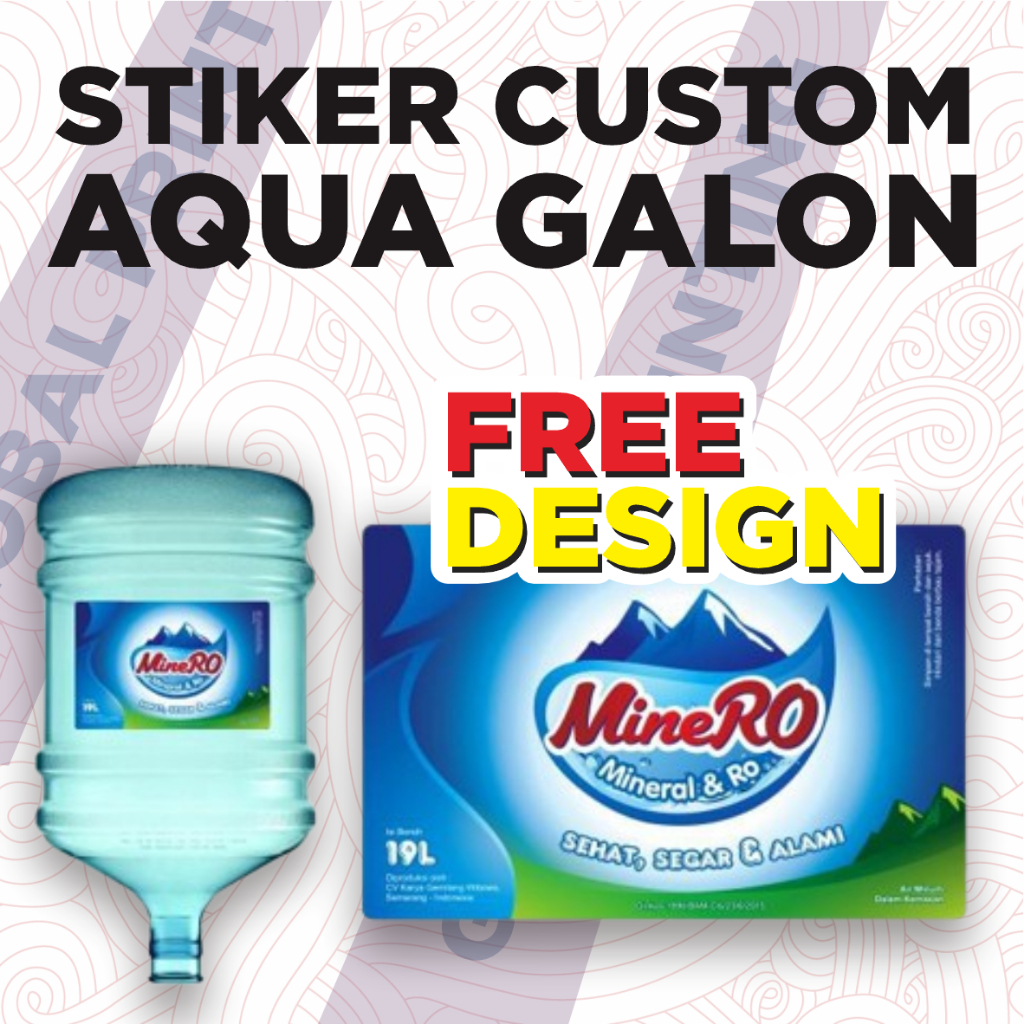 Jual Stiker Label Aqua Galon Custom Murah Anti Air | Shopee Indonesia