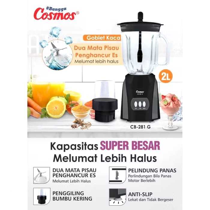 Jual COSMOS BLENDER CB-281-G / CB281G/ BLENDER KAPASITAS 2 LITER ...
