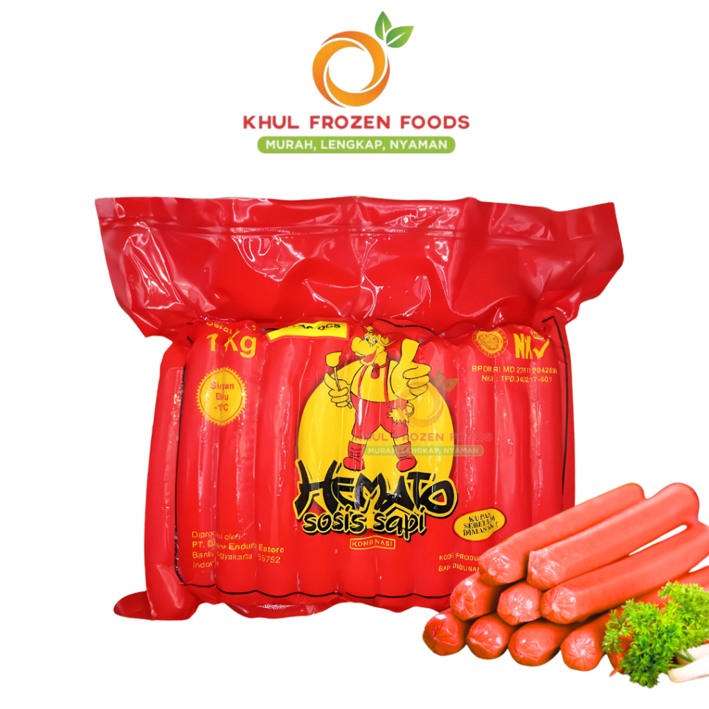 Jual Hemato Sosis Sapi 1Kg isi 40pcs/ HEMATO/ Sosis sapi/ Sosis frozen ...