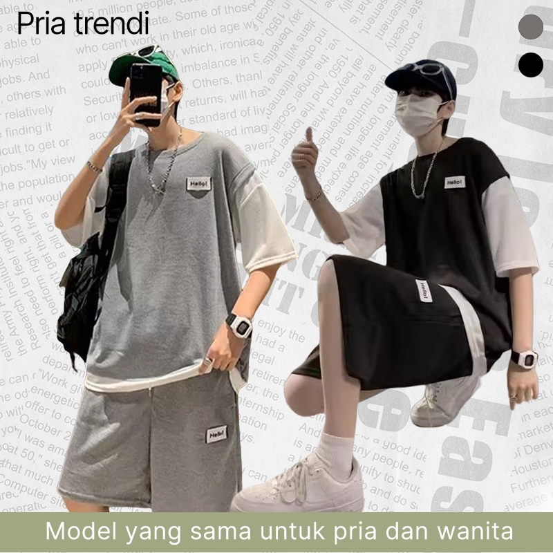 Jual EY baju setelan pria korea outfit pria 1 set lengkap keren paket ...