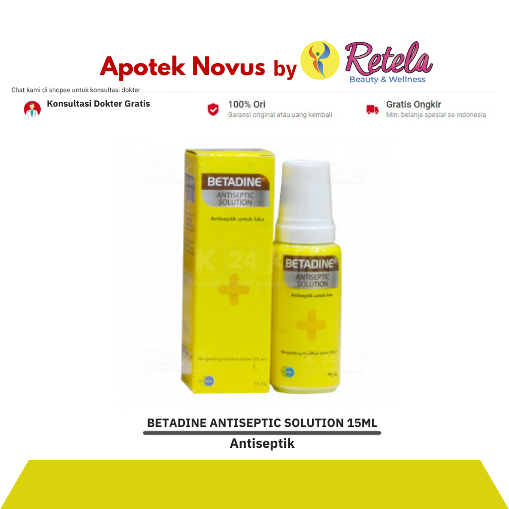 Jual BETADINE ANTISEPTIC SOLUTION 15ML | Shopee Indonesia