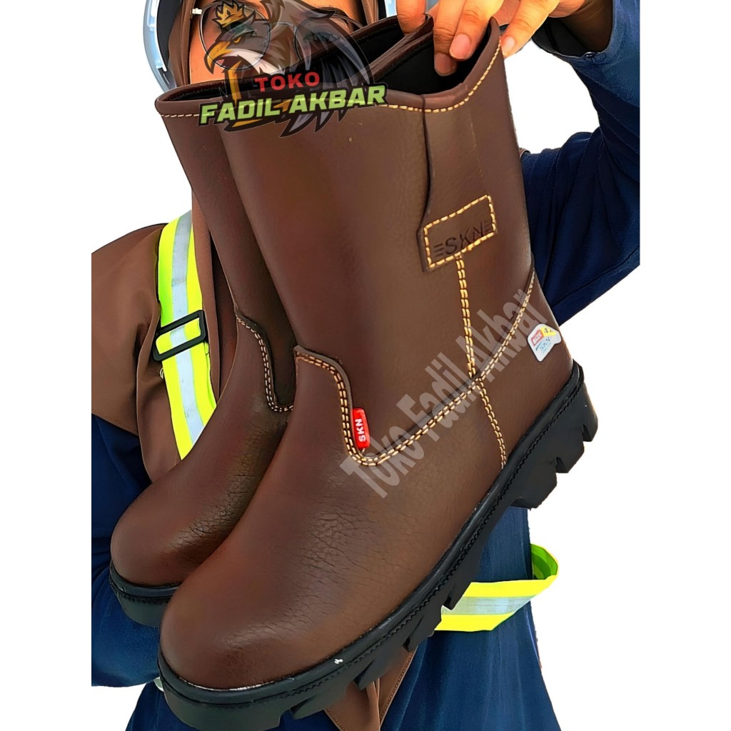 Jual Sepatu Septi Safety Boot King SKN Bahan Tebal Ujung Besi Pelindung ...
