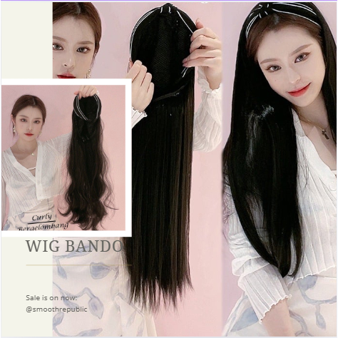 Jual Wig Bando Panjang 65cm Gaya Korea - Rambut Lurus Hitam Simple ...