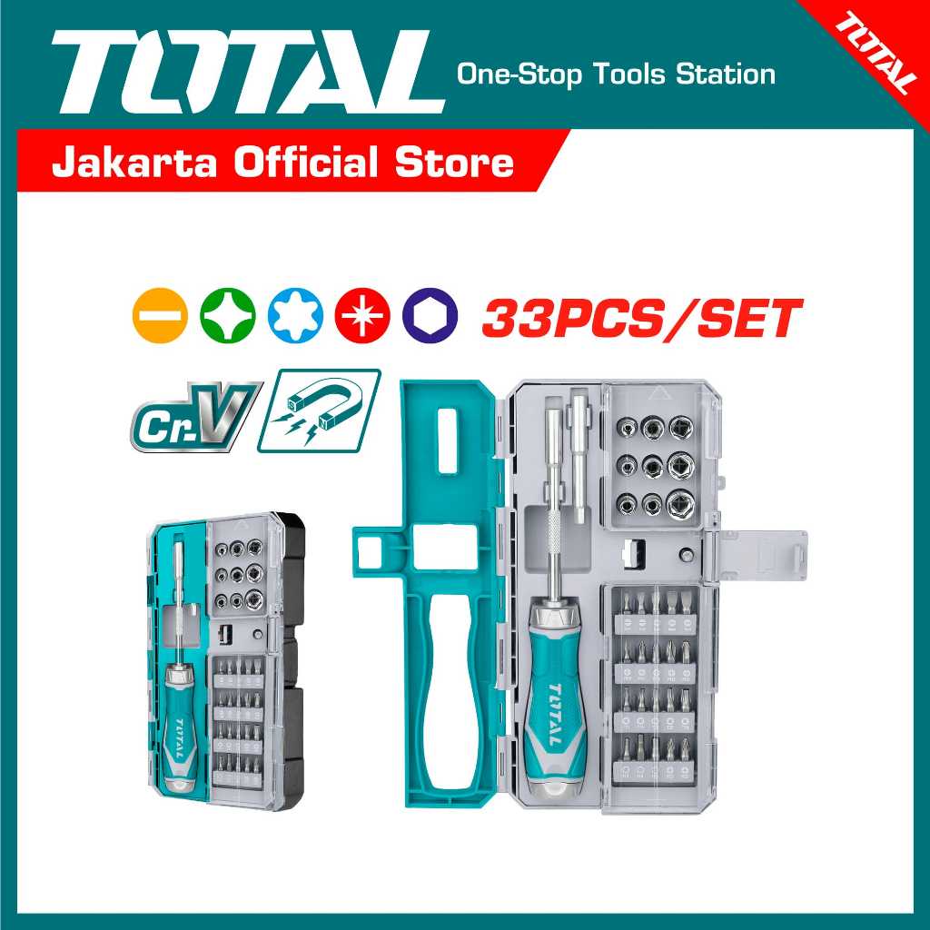 Jual TOTAL Set obeng ratchet 33 buah TACSD30336 | Shopee Indonesia