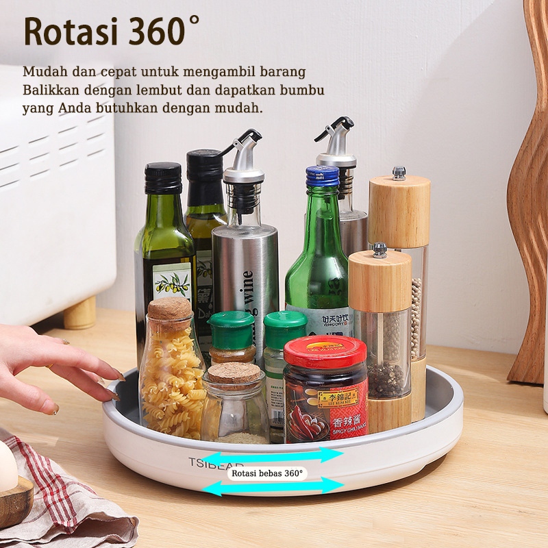 Jual Rak Penyimpanan Putar Anti Slip 360 derajat Botol bumbu dapur 30cm ...