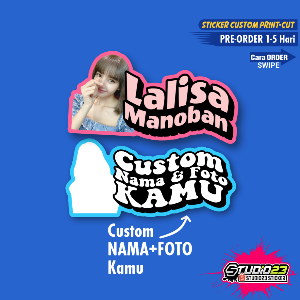Jual Stiker Custom Foto dan Nama Tulisan Suka-suka (3pcs) | Shopee ...