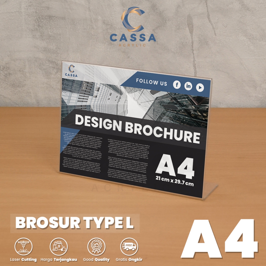 Jual Tempat Brosur A4 Landscape 2mm 1 Sisi / Tent Holder / Akrilik ...