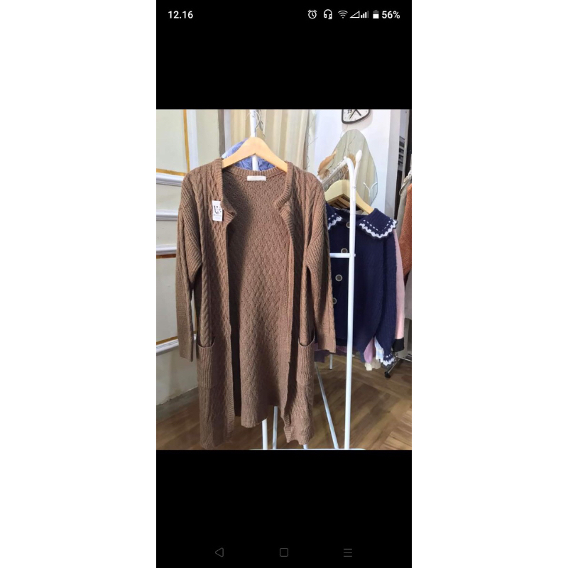 Jual LONG OUTER KEPANG COKLAT& NAVY BY REQUEST | Shopee Indonesia