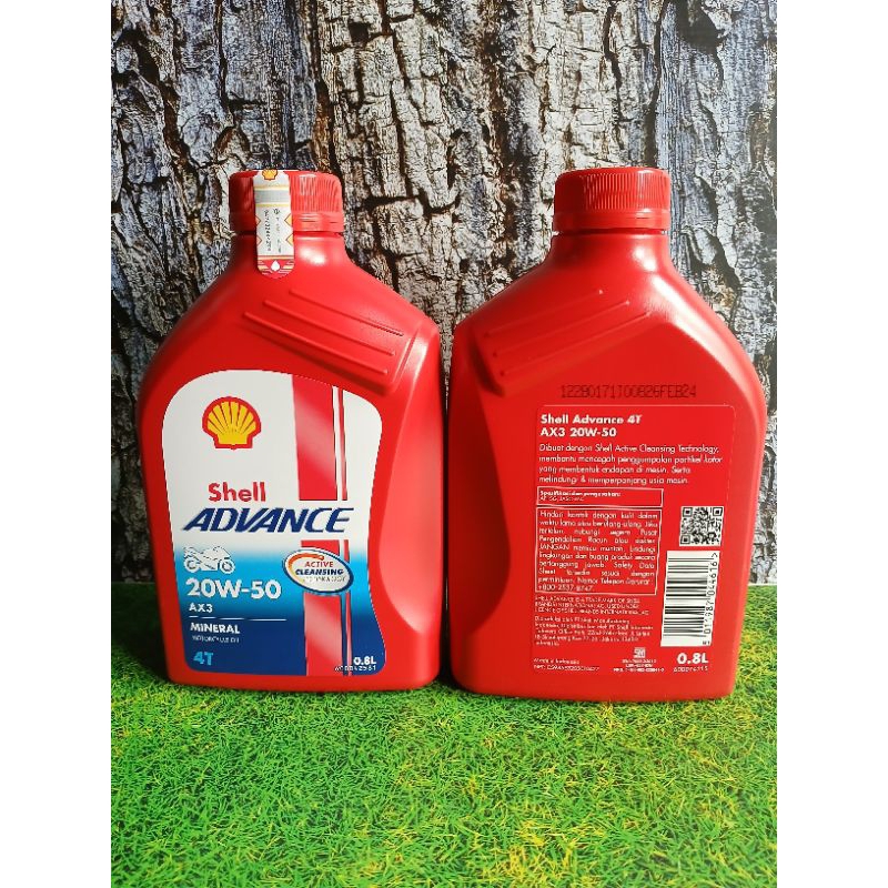 Jual OLI SHELL AX3 ADVANCE 4T 20W-50 0,8 LITER ORIGINAL OLI BEBEK ...