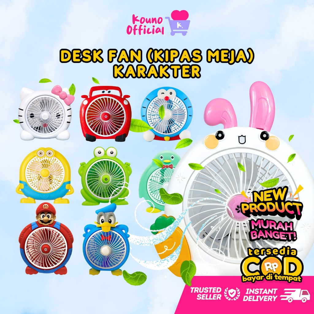 Jual Kipas Angin Meja 7, 8, dan 10 Inch Karakter / Mini Desk Fan ...