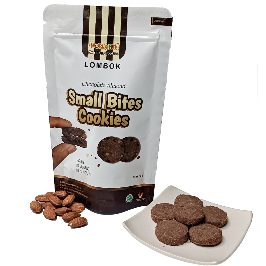 Jual Nutsafir Small Bites Chocolate Almond Cookies Pouch | Shopee Indonesia