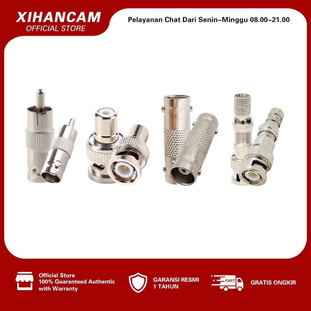Jual XIHANCAM Konektor BNC Jack Sambungan Konektor CCTV Ke CCTV Jack Connector CCTV BNC Drat ...