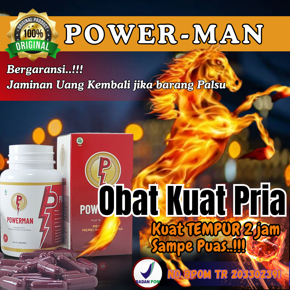 Jual KAPSUL STAMINA DEWASA POWERMAN 100%ORIGINAL BPOM&TANPAEFEK ...