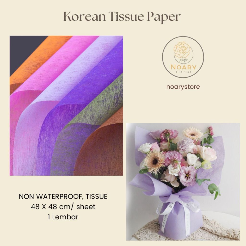 Jual KOREAN TISSUE PAPER / Flower Wrapping / Cellophane / Wrap / Kertas ...