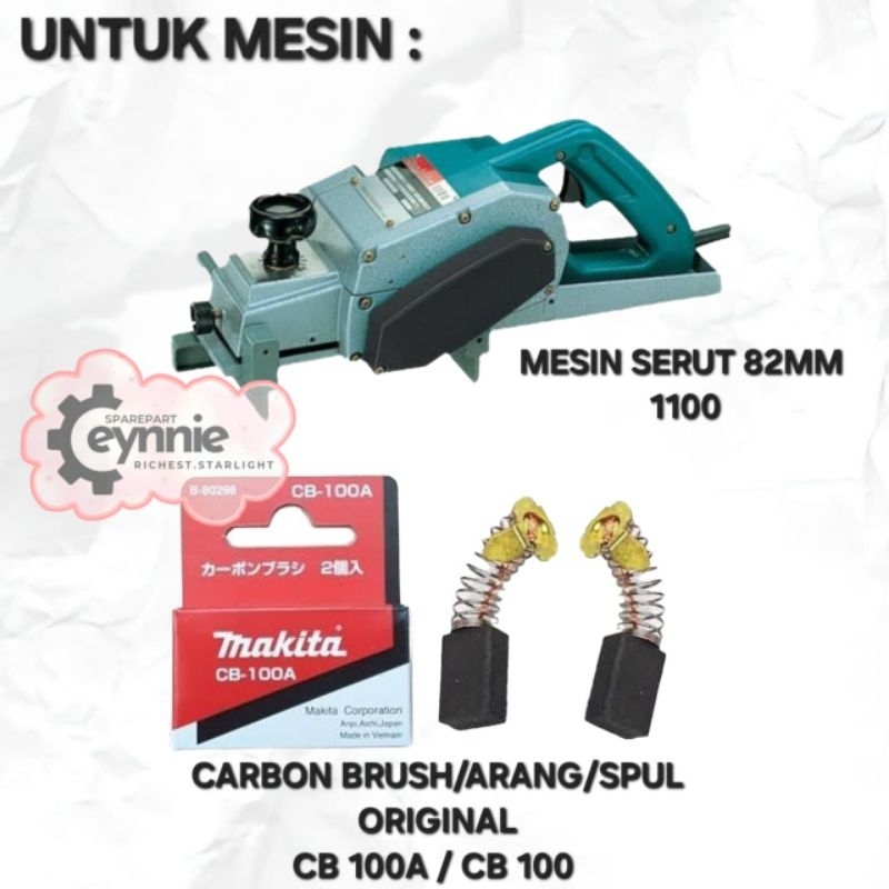 Jual CARBON BRUSH MESIN SERUT KAYU 82MM 1100 MAKITA CB 100A ORIGINAL ...