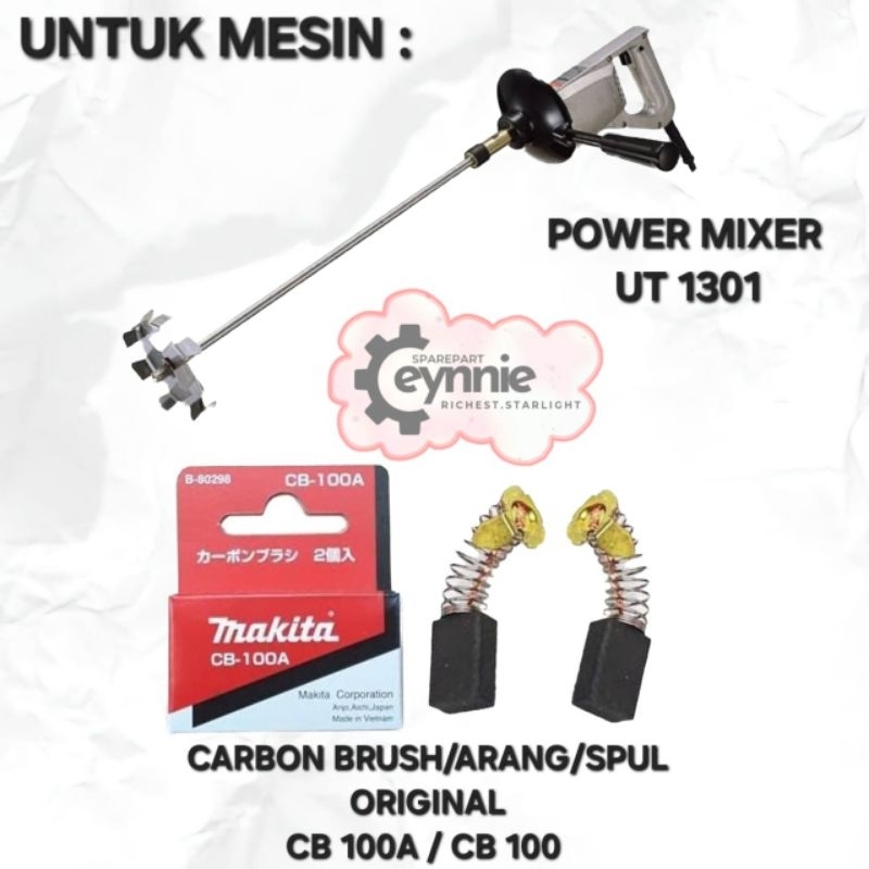Jual CARBON BRUSH MESIN POWER MIXER UT 1301 MAKITA CB 100A ORIGINAL ...