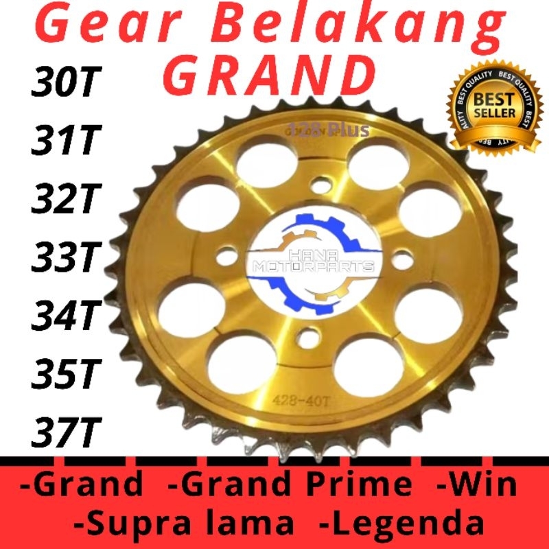 Jual Gear Gir Belakang Grand Prima Win Supra 30T 31T 32T 34T Supra Lama Gold Emas Win Prima ...