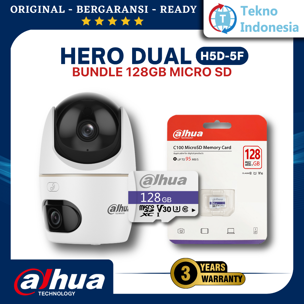 Jual Dahua Wifi Dual Lens Hero Dual D1 H5D-5F 5+5MP Indoor Wifi Pan & Tilt Camera Cctv Rotate ...