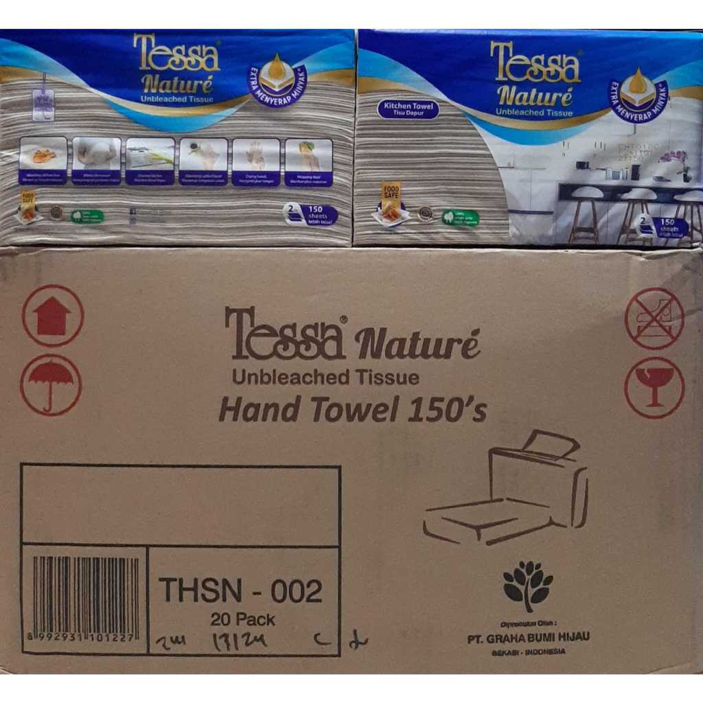 Jual 1 Karton Tissue Tessa HAND TOWEL NATURE isi 20 Pcs THSN-002 ...