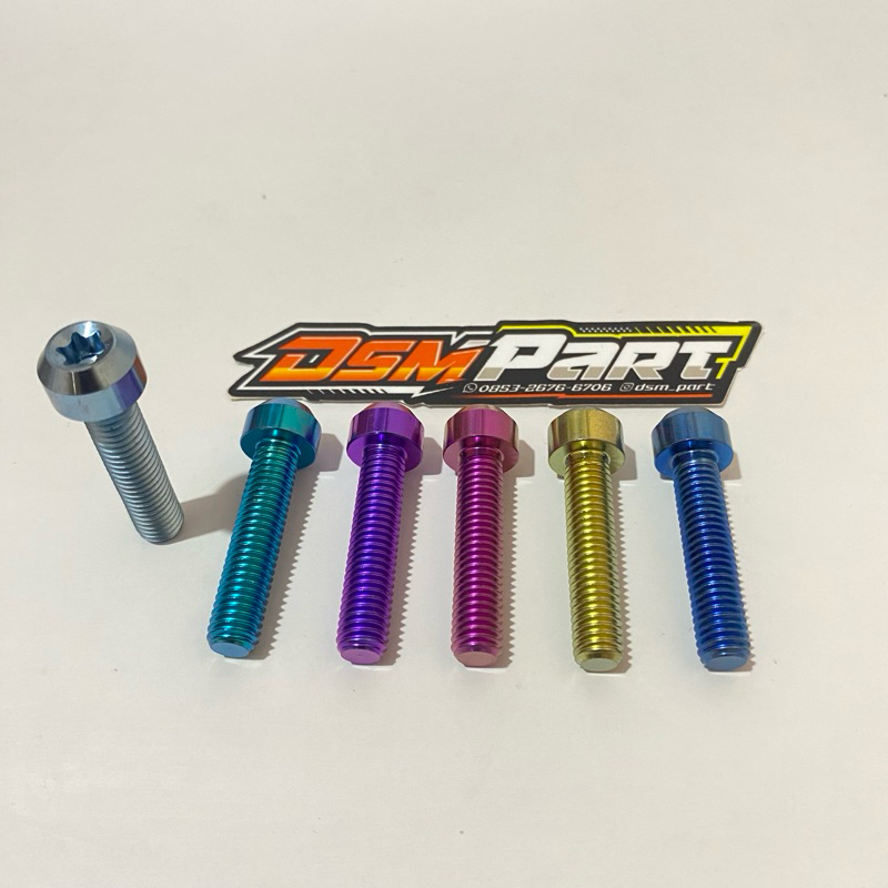Jual Baut Titanium M8x30 Small Head Drat 12 Panjang 3cm Original Titanium GR5 ( 1 BIJI ...