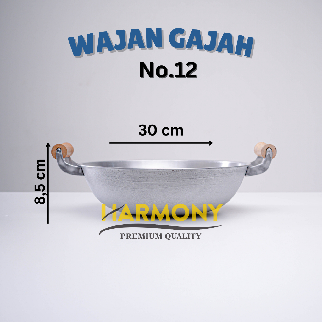 Jual Wajan Cekung Gajah Kuali Kuwung No Ukuran 12 Bahan Aluminium ...