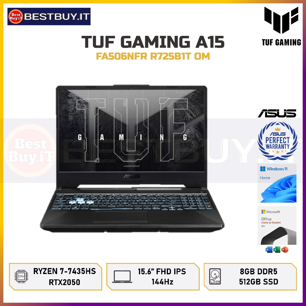 Jual ASUS TUF Gaming A15 FA506NFR R725B1T OM R7-7435HS 512GB RTX2050 15 ...