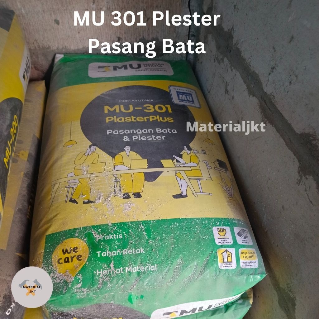 Jual 1 KG MU Mortar 301 Plester Pelaster Bata Merah Hebel Plaster ...