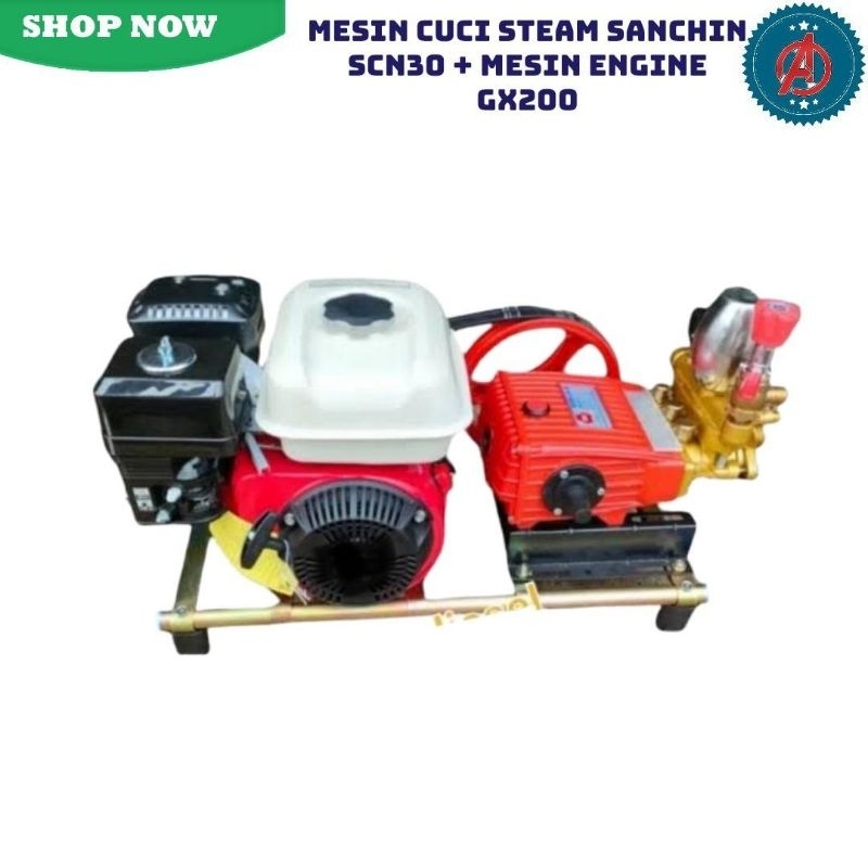Jual Mesin Cuci Steam Sanchin SCN 30 + Mesin Engine GX 200 6½ | Shopee ...